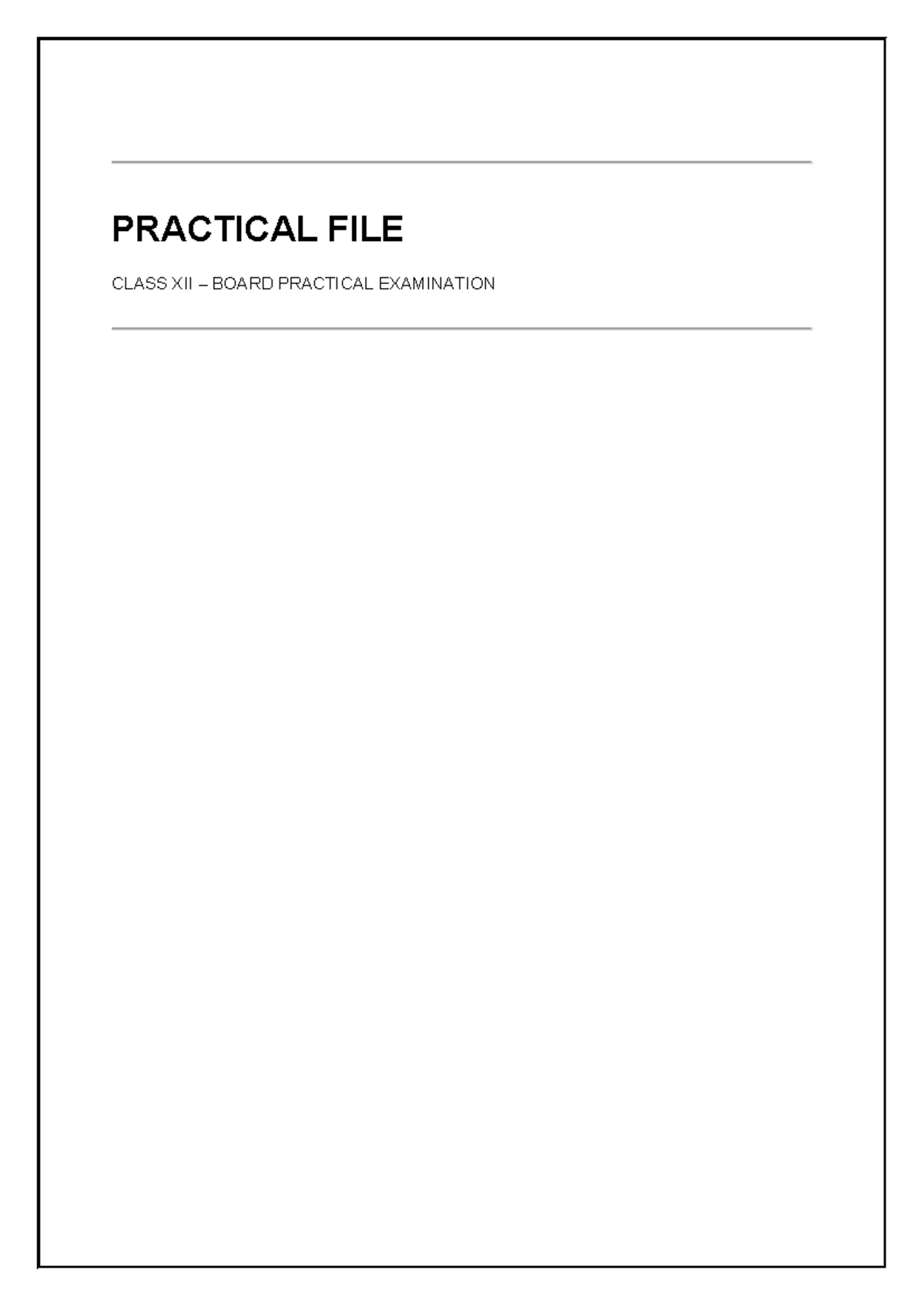 Class XII Computer TCA Practical File for Board Exam - Studocu