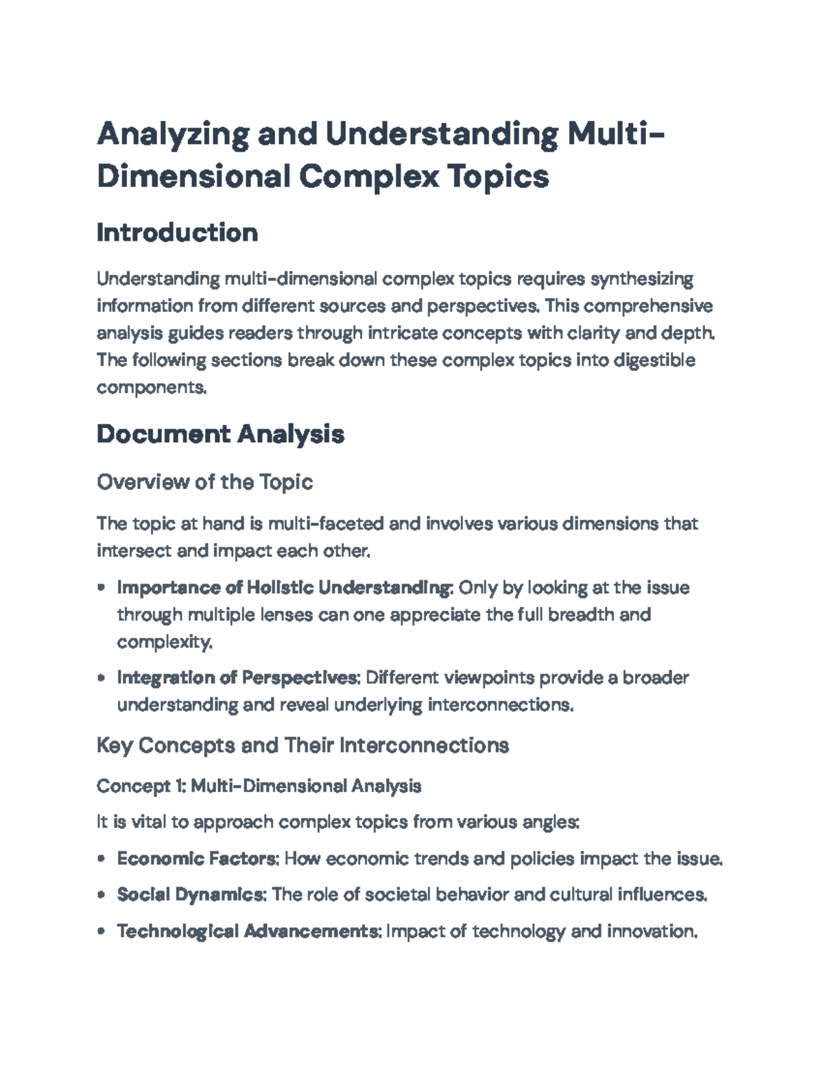 Analyzing Multi-Dimensional Complex Topics: A Comprehensive Guide ...