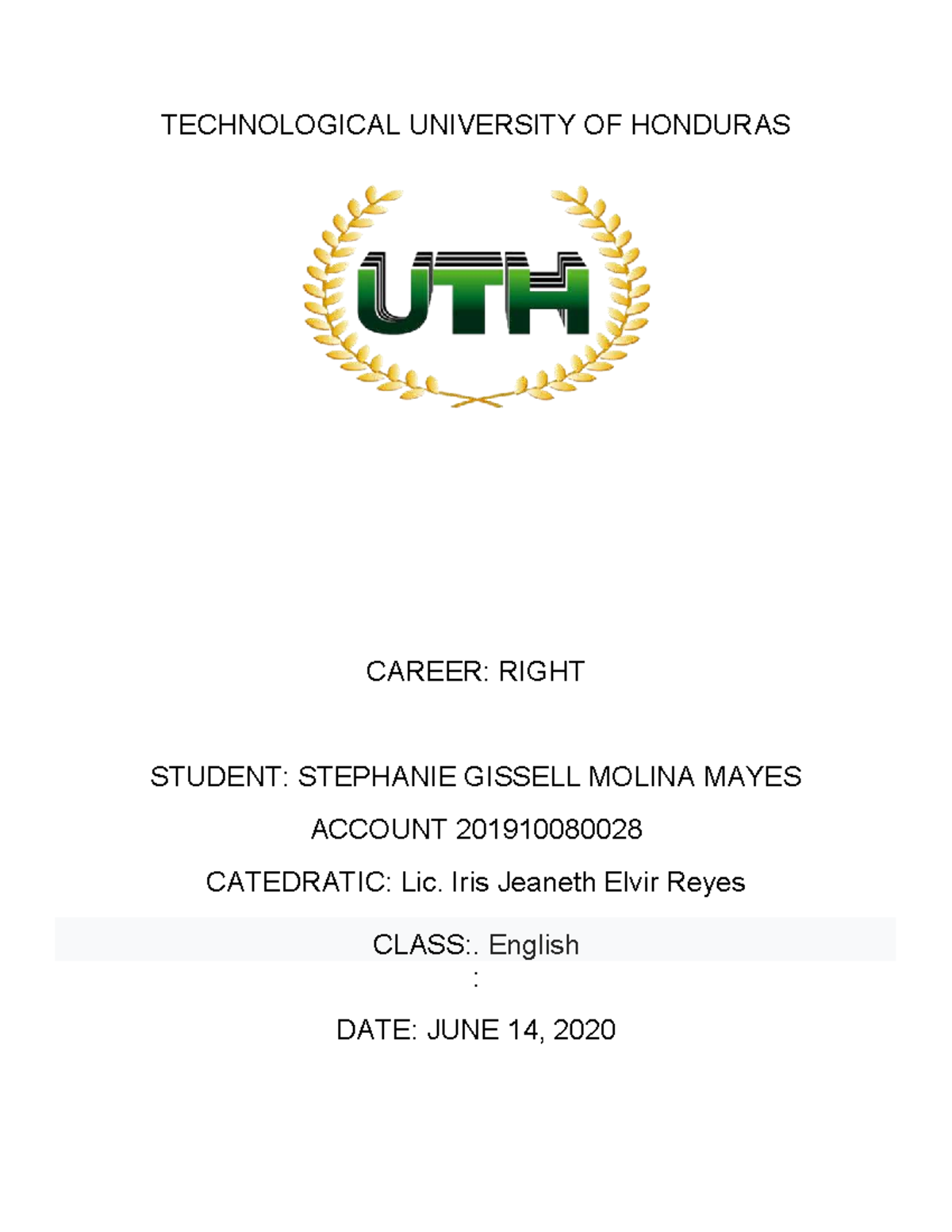 Tarea de Inglés: Verb To Be y Nacionalidades - 201910080028 - Studocu