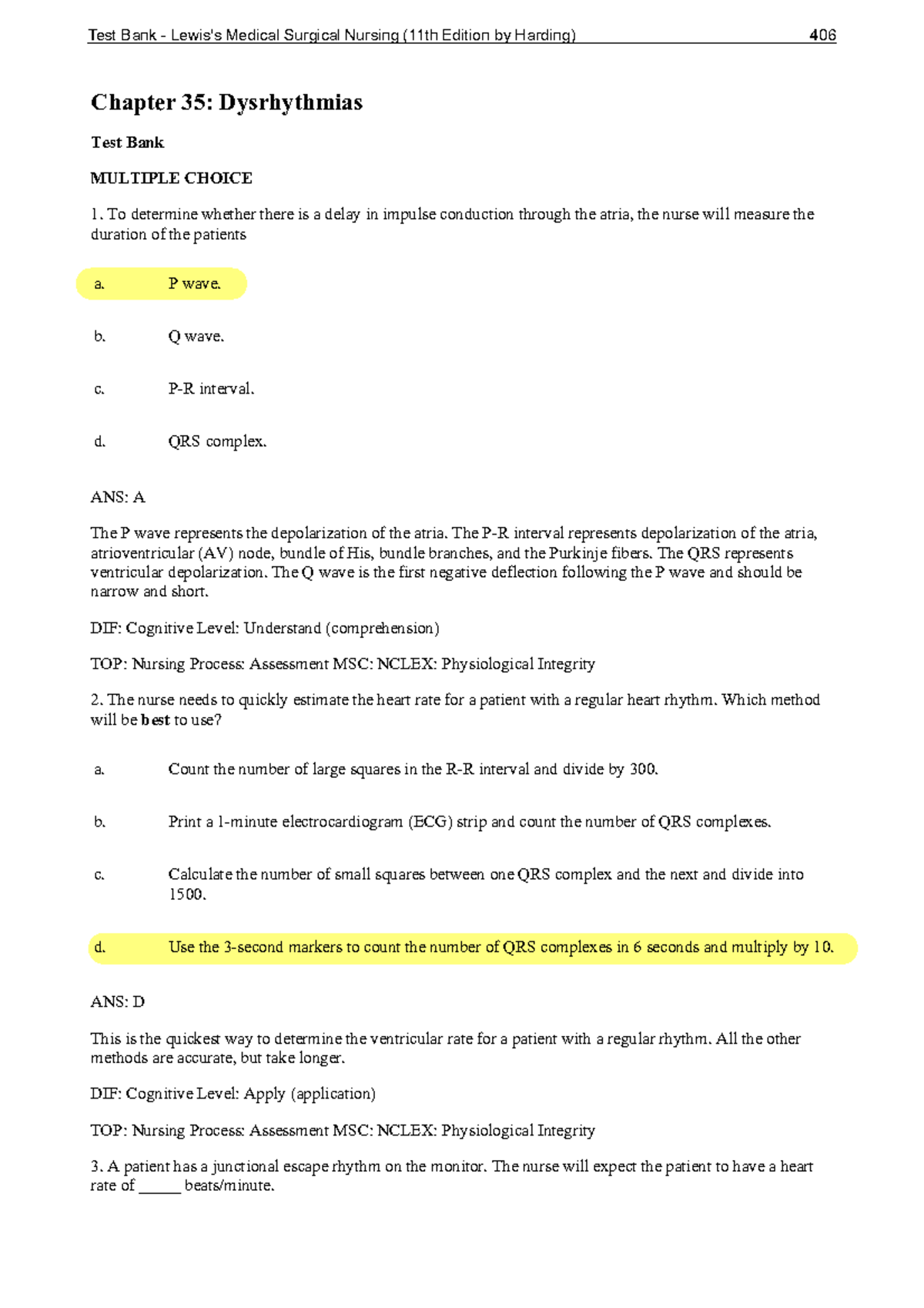 C35 - 11th - chapter 35 from the lewis medical surgical book. - Chapter ...