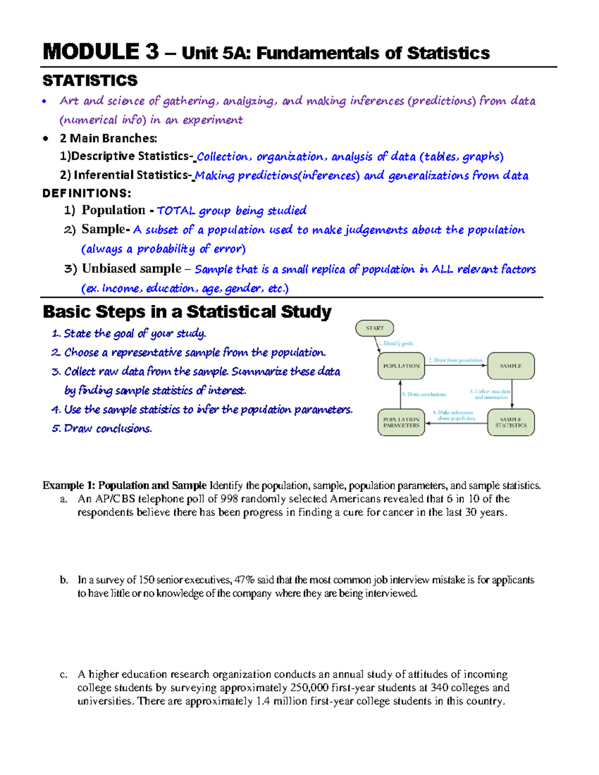 Final Exam Notes for Statistics (MODULE 3: Normal Dist. & Variation ...