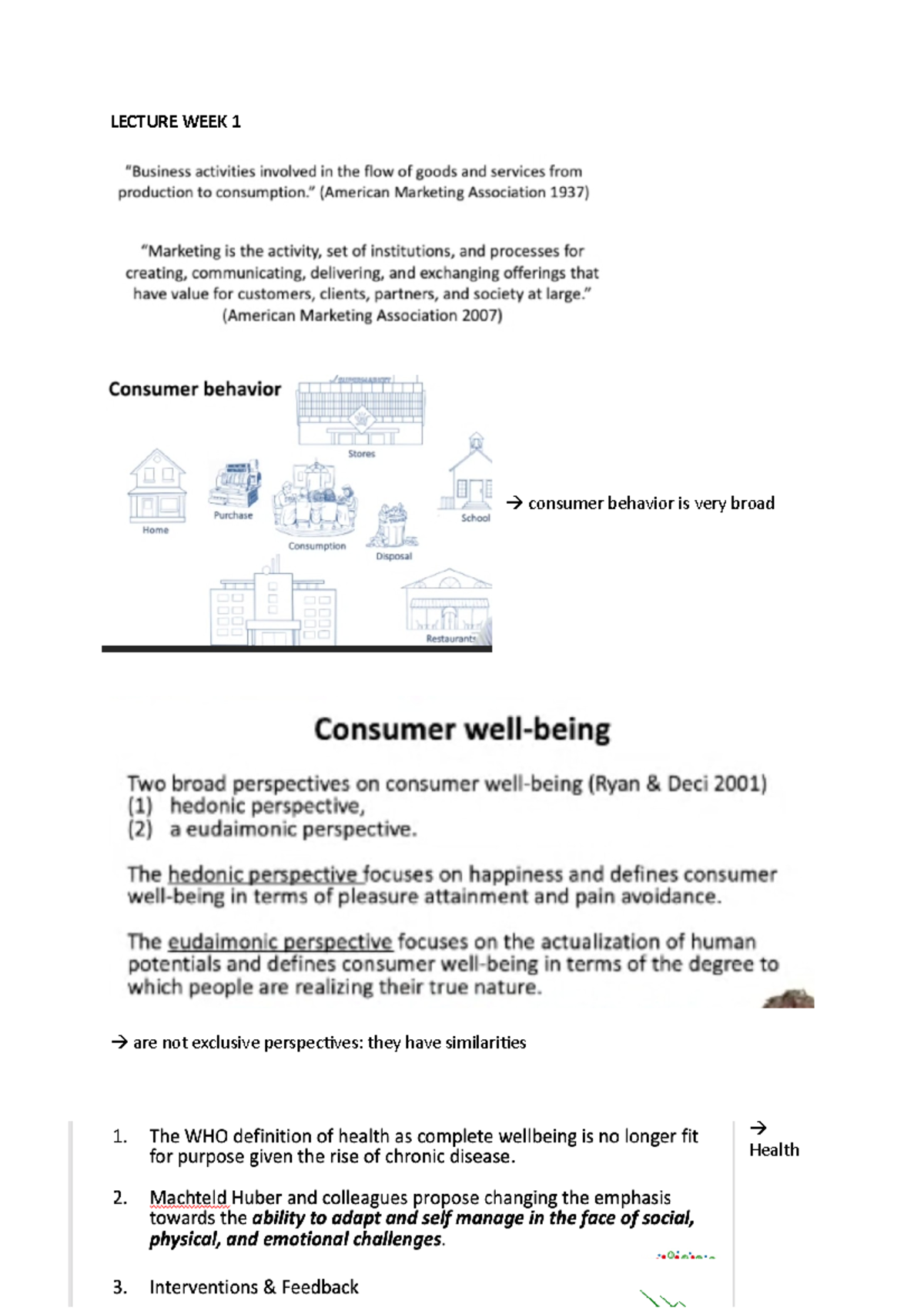 Consumer Well-Being: Summary of Key Concepts from Lecture Notes ...