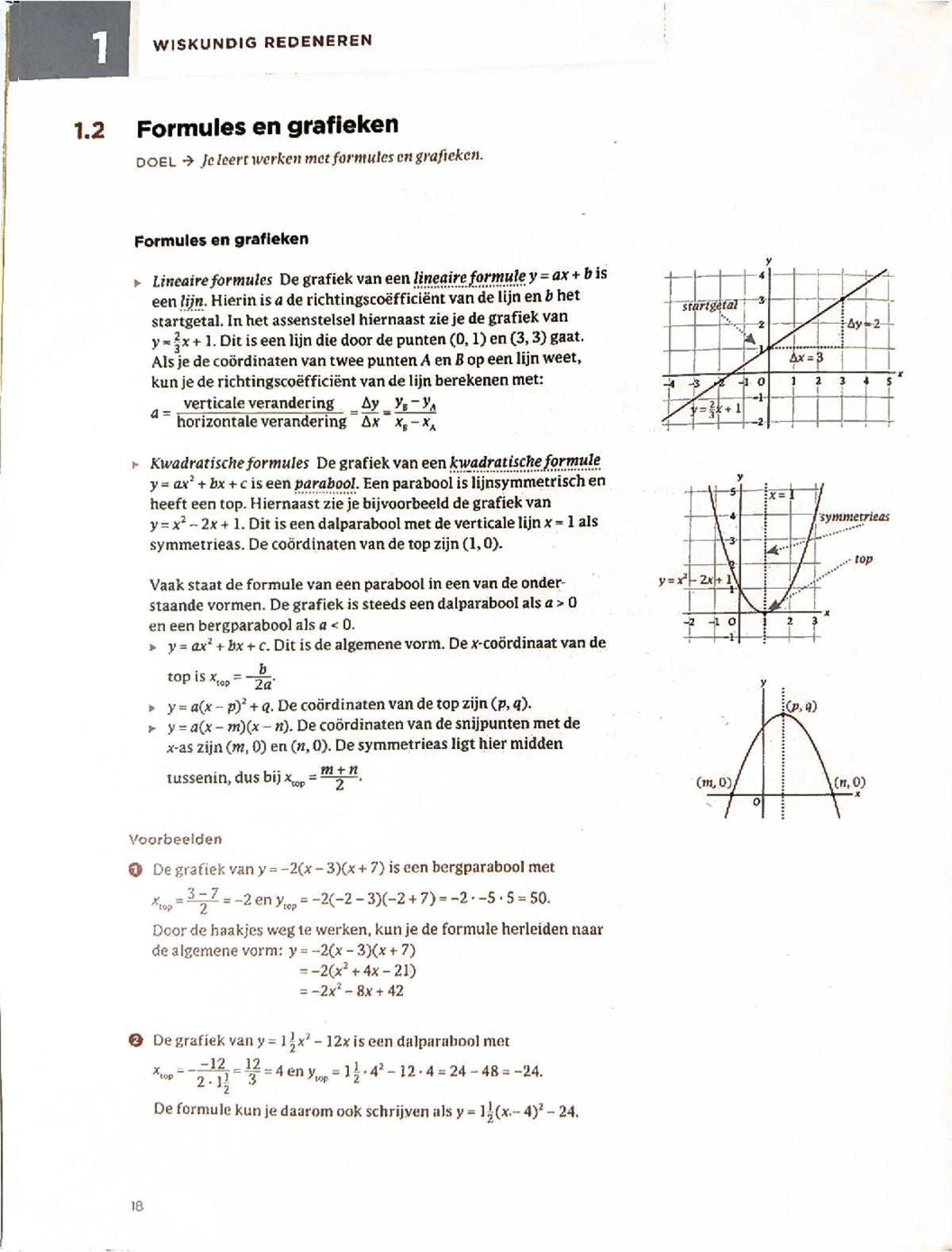 H1+2 WISKUNDIG REDENEREN: Formules en Grafieken Succes! - Studeersnel