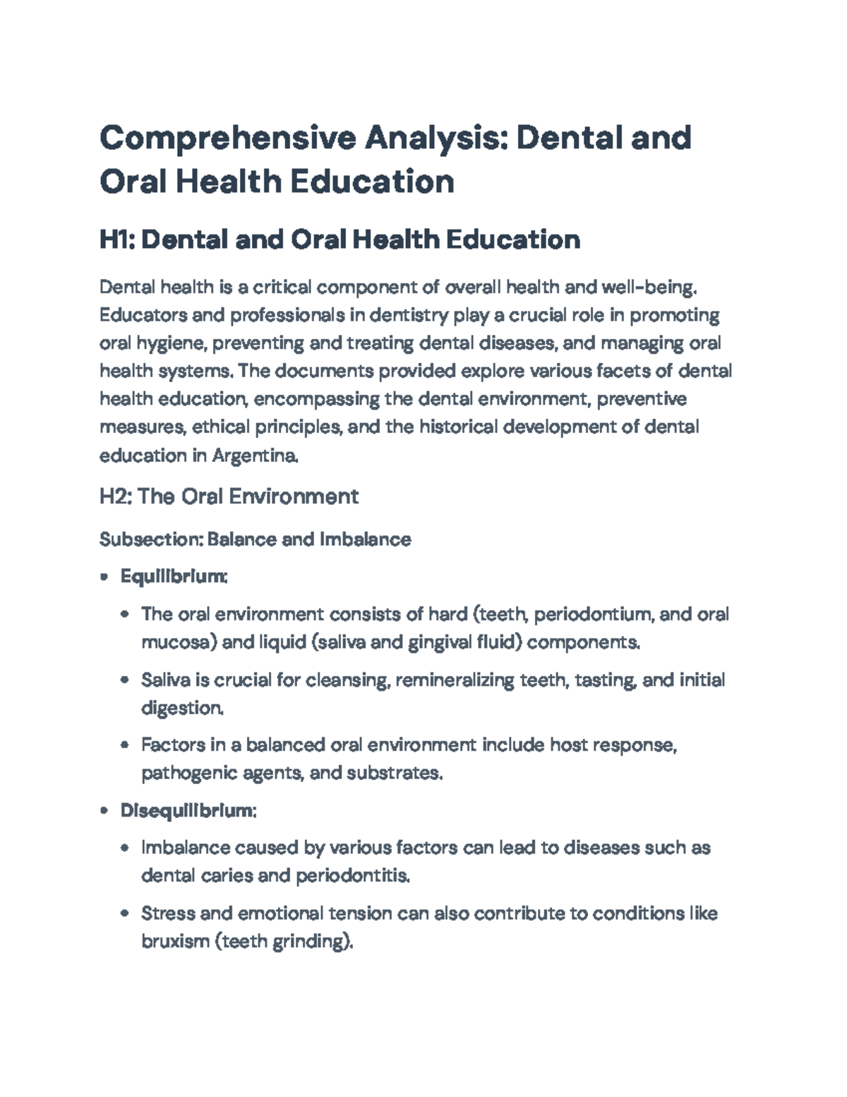 Comprehensive Overview of Dental and Oral Health Education (DENT 101 ...