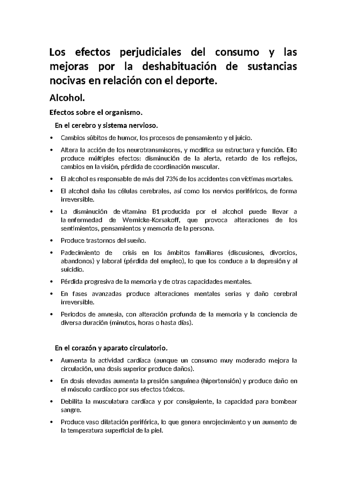 Alcohol, tabaco, marihuana y cocaina - Los efectos perjudiciales del ...