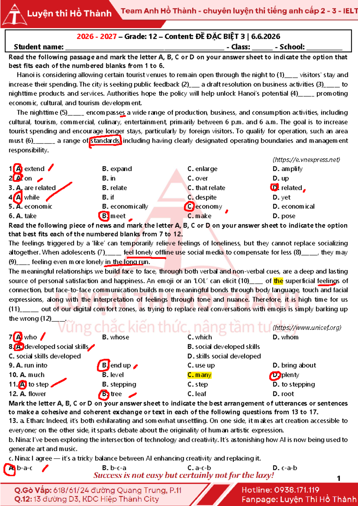 6.6 [LTHT - ĐỀ ĐẶC BIỆT 3] - Đề Thi Thử Tốt Nghiệp Lớp 12 - Studocu