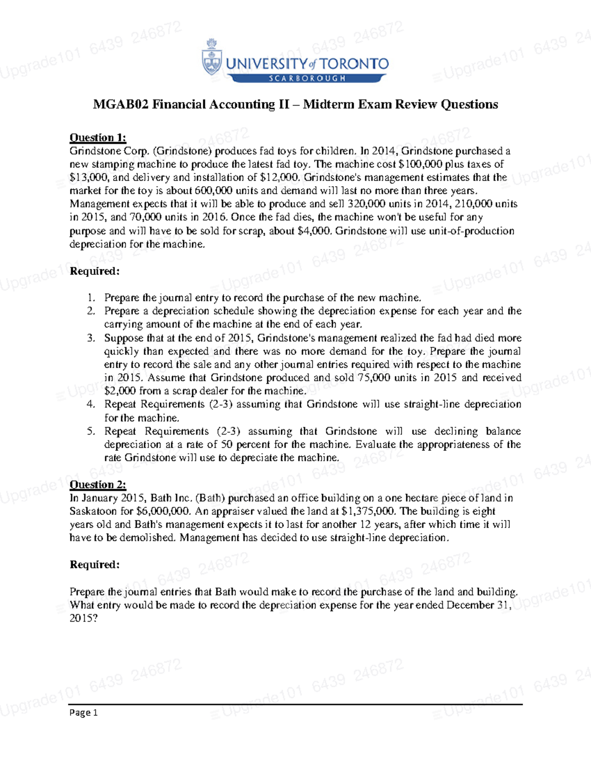 MGAB02 Financial Accounting II Midterm Exam Review Questions and ...