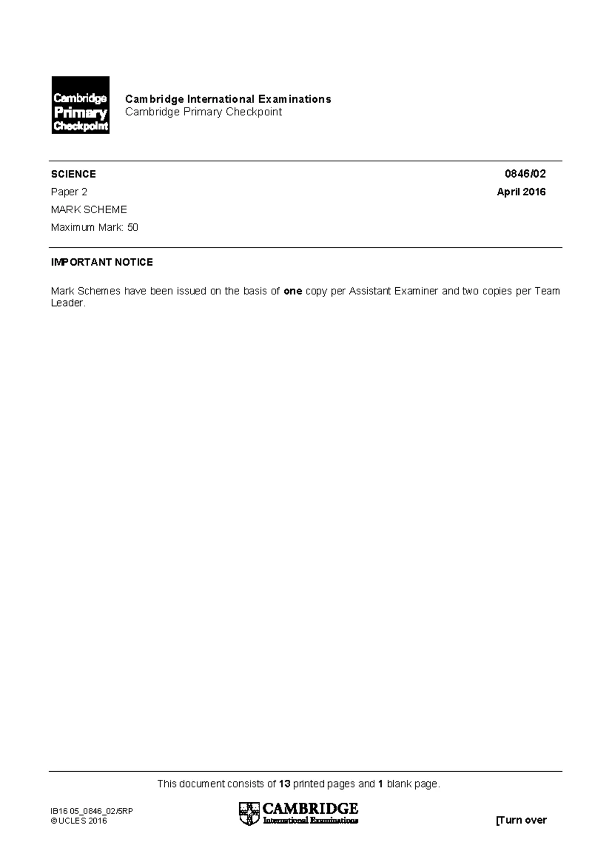 Secondary Progression Test Stage 8 Science Paper 1 - 45 minutes Science ...