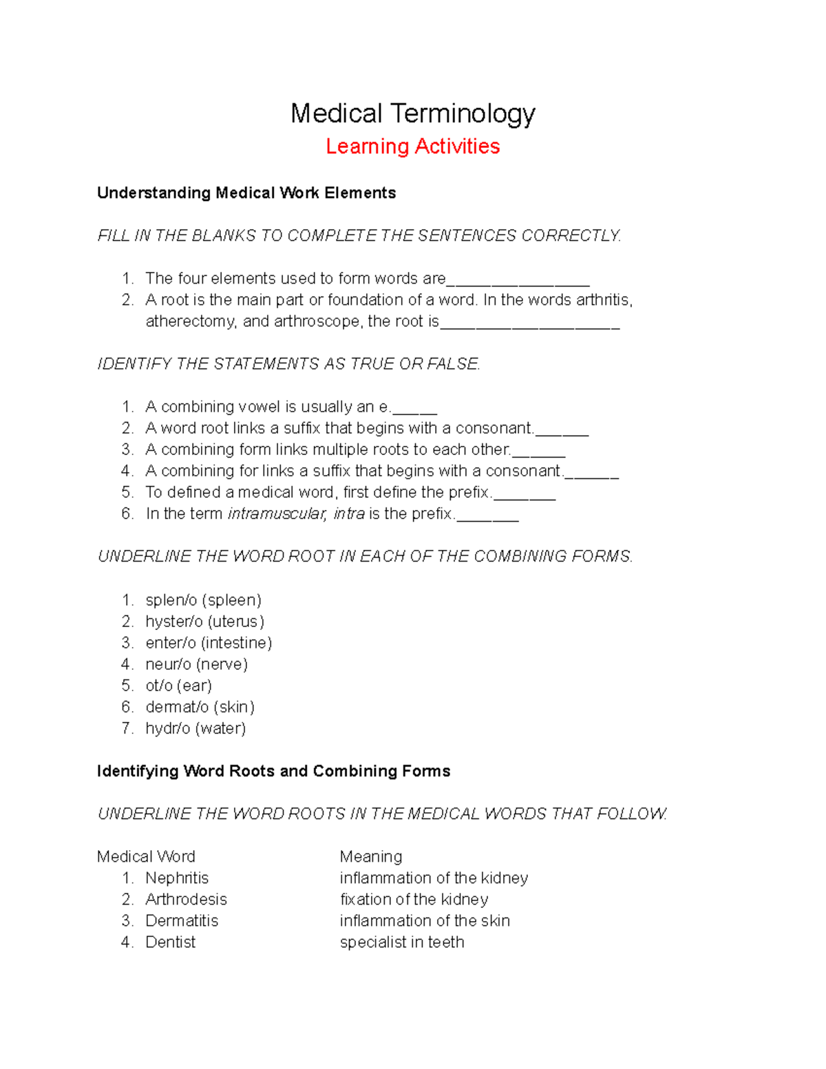 Medical Terminology Study Guide pt. 1: Understanding Roots & Terms ...