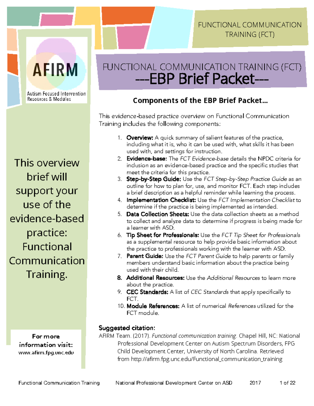 2.4 Functional Communication Training (FCT) - FUNCTIONAL COMMUNICATION ...