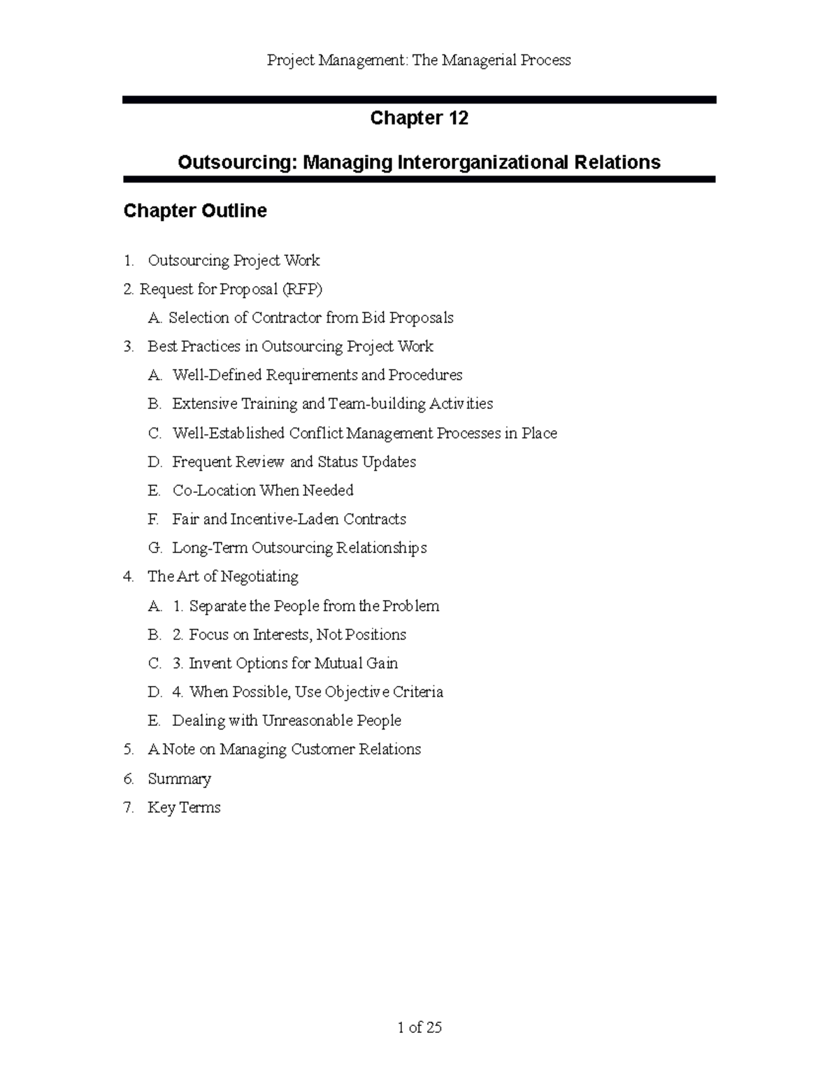 Project Management The Managerial Process Chap 12 Solution Manual ...