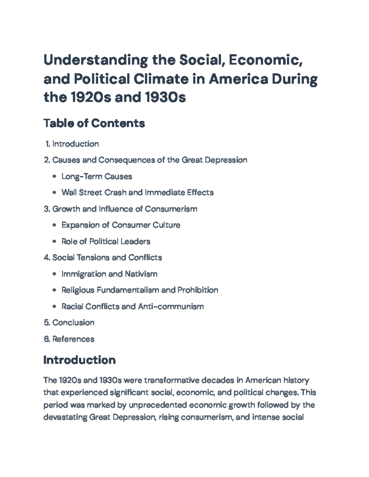 Understanding the Social and Economic Climate in America: 1920s-1930s ...