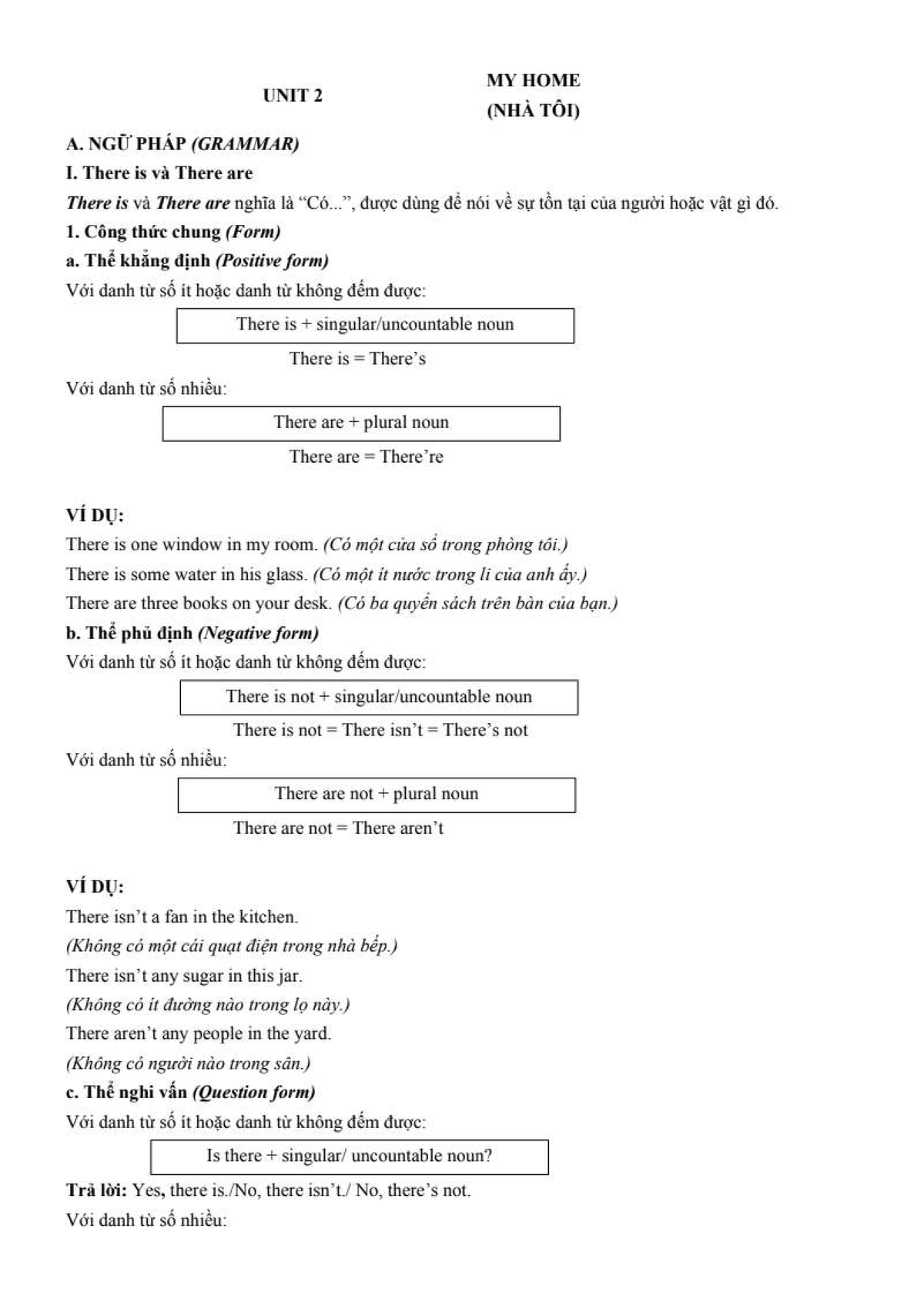 Unit 4 - Comparative Adjectives and Grammar Notes (A.NGU PHAP) - Studocu