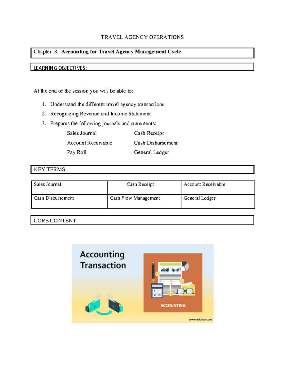 Chap 8 - Accounting Procedures for Travel Agency Management (EC4A54E ...