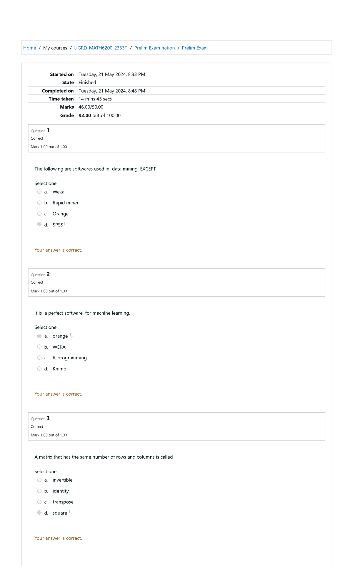 UGRD-MATH6200-2333T Data Analysis Prelim Exam Results and Review - Studocu