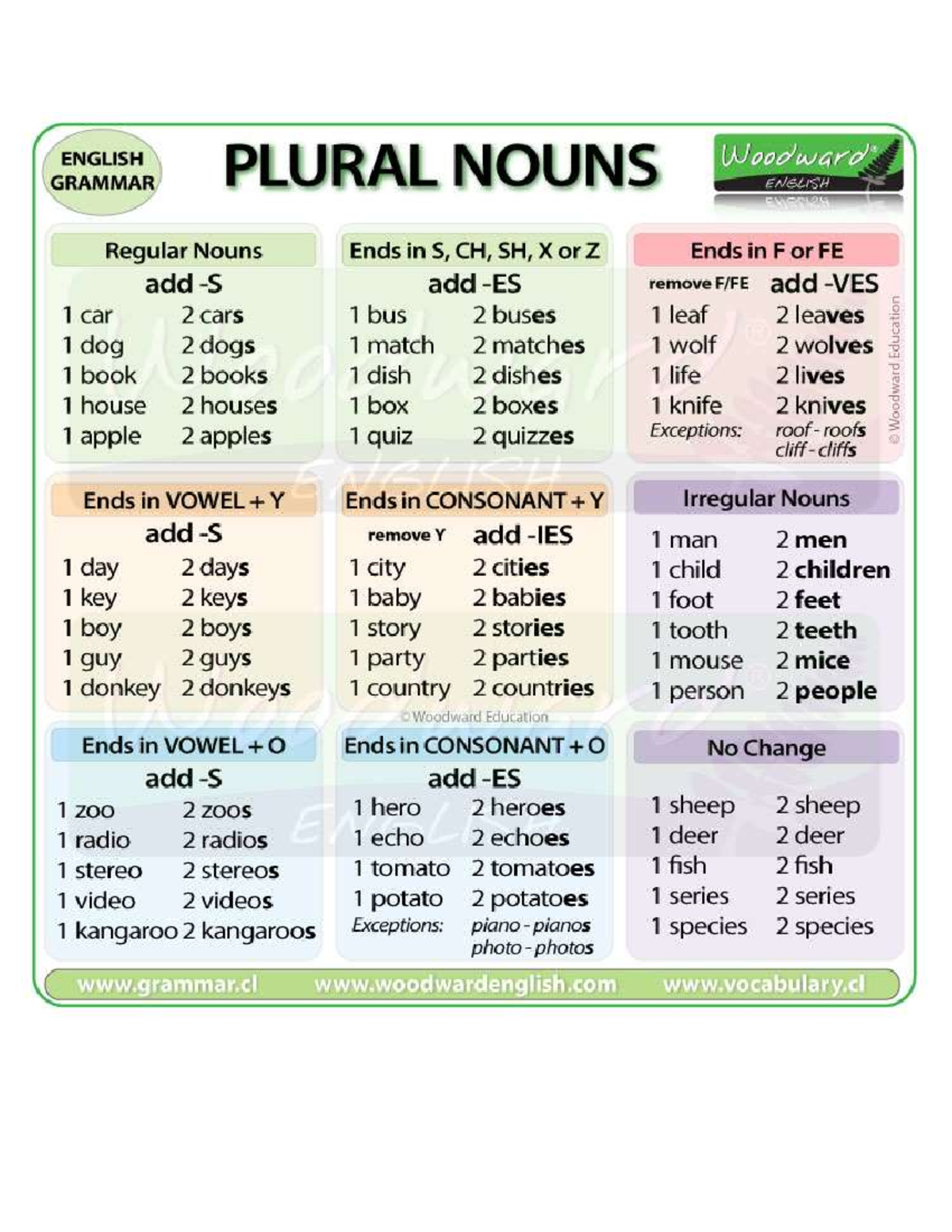 PLURAL NOUNS RULES: REGULAR & IRREGULAR FOR ENGLISH GRAMMAR - Studocu