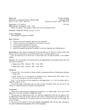 [Solved] Answer - Calculus 2 (Advanced Level) (Math 148) - Studocu