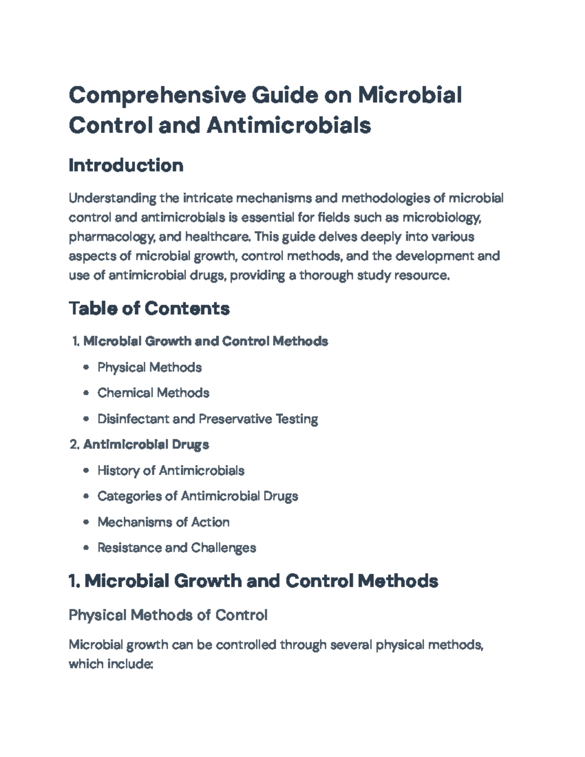 Comprehensive Guide on Microbial Control and Antimicrobials (Bio 101 ...