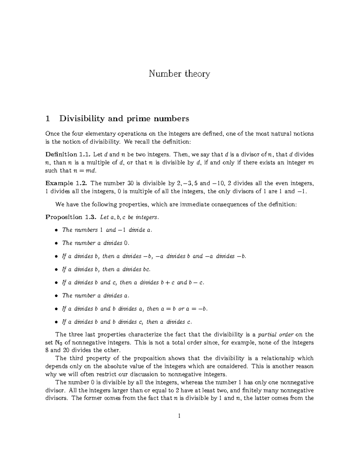Number Theory Notes on Divisibility, Prime Numbers, and GCD/LCM - Studocu