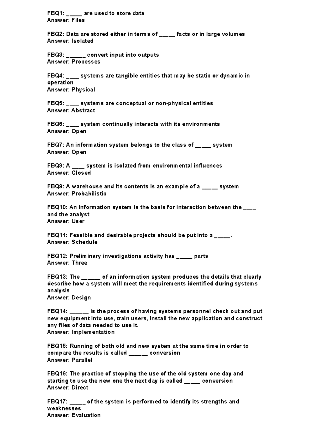 CIT212s - Summary of Information Systems Concepts and Definitions - Studocu