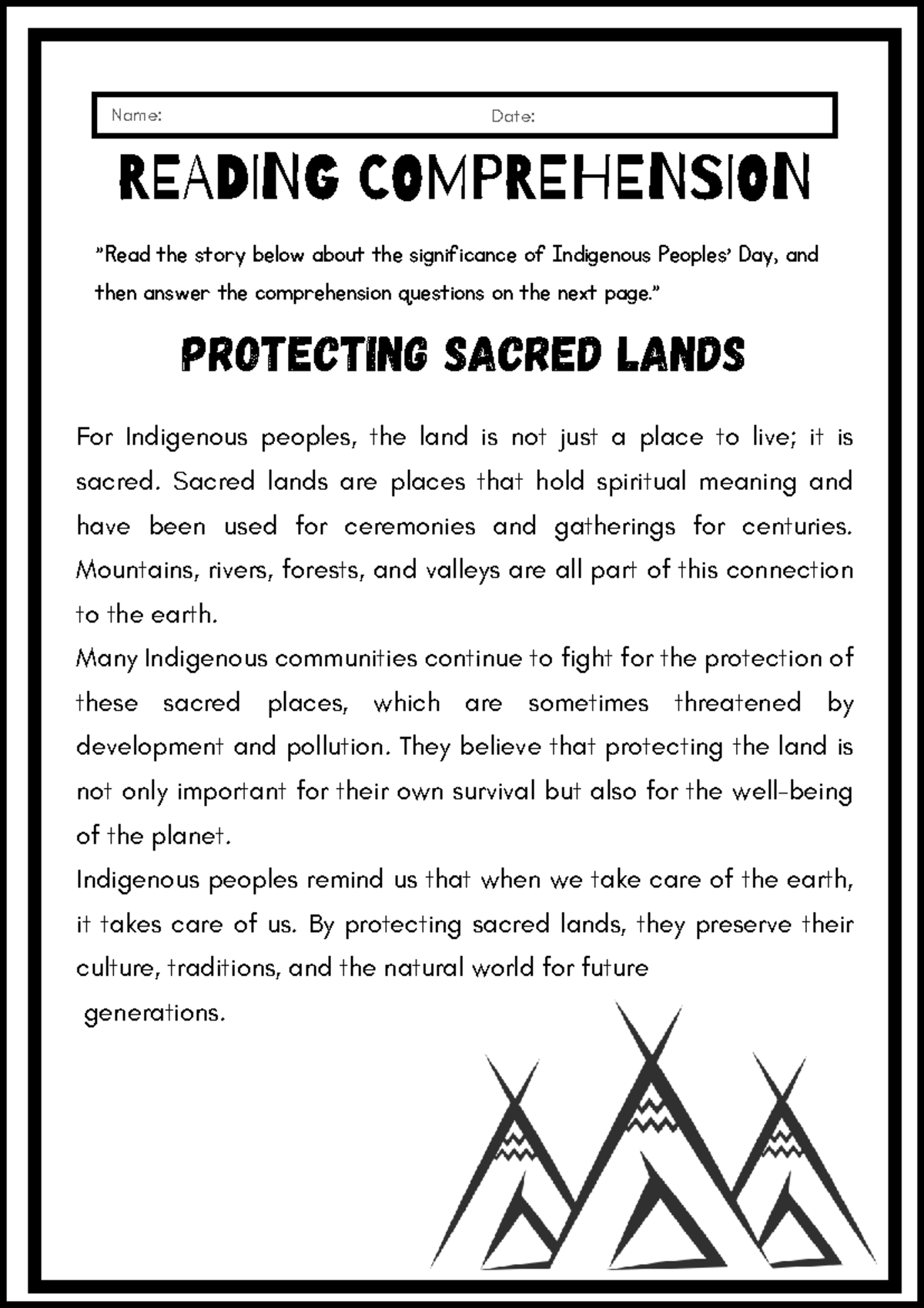 Indigenous Peoples Day Reading Comprehension Passages (IDP 101) - Studocu