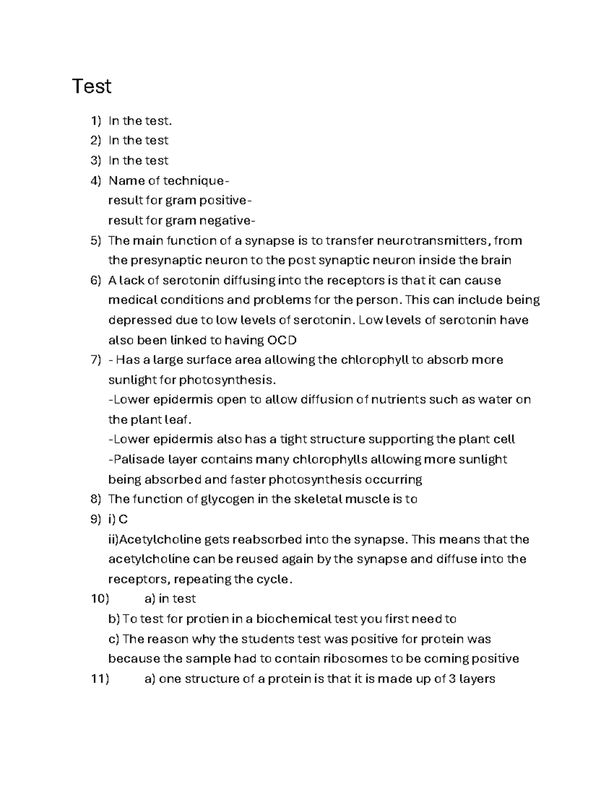 Test 1 Review: Key Concepts and Functions in Biology - Studocu
