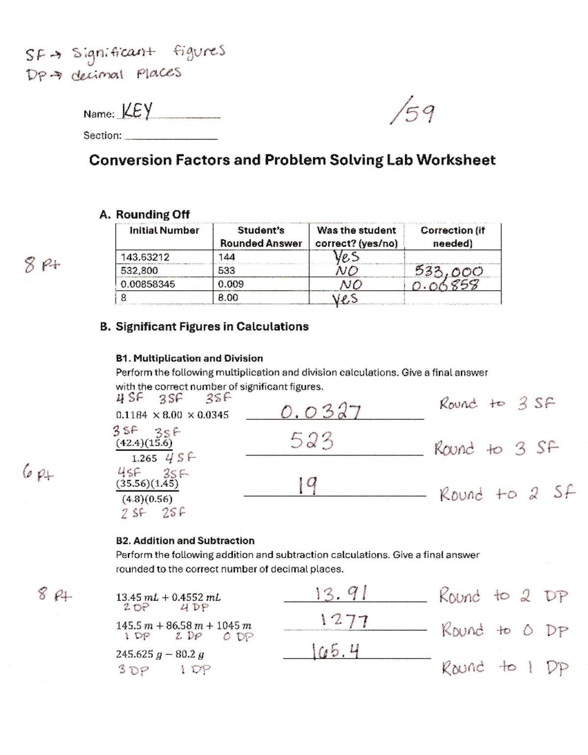 SF 101: Conversion Factors and Problem Solving Lab Worksheet - Studocu