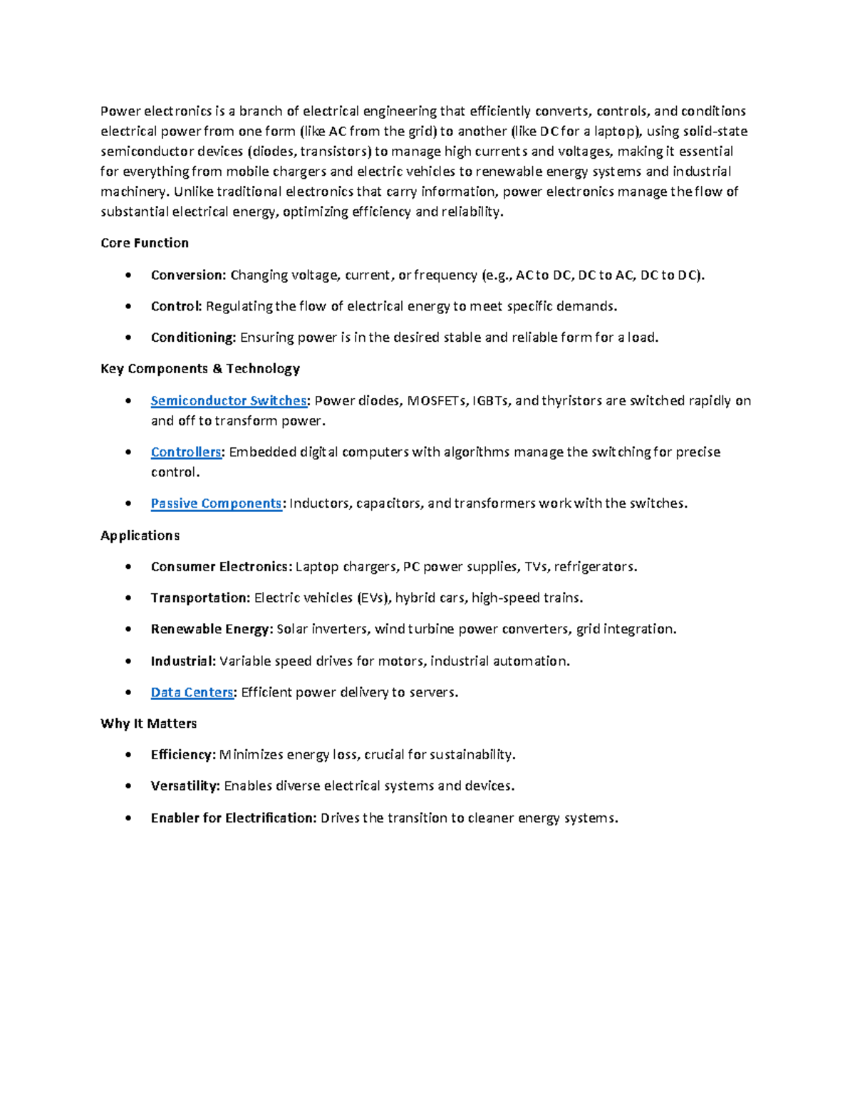 Power Electronics Overview: Key Functions & Applications - Studocu
