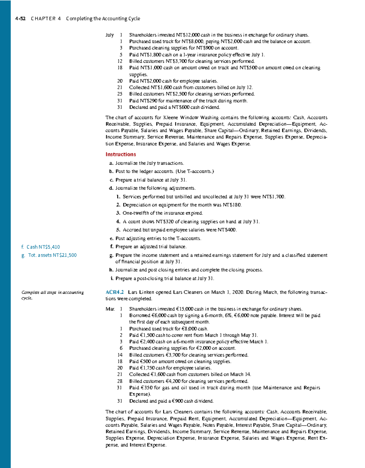 ACR4.2 Chapter 4: Completing the Accounting Cycle for July - Studocu