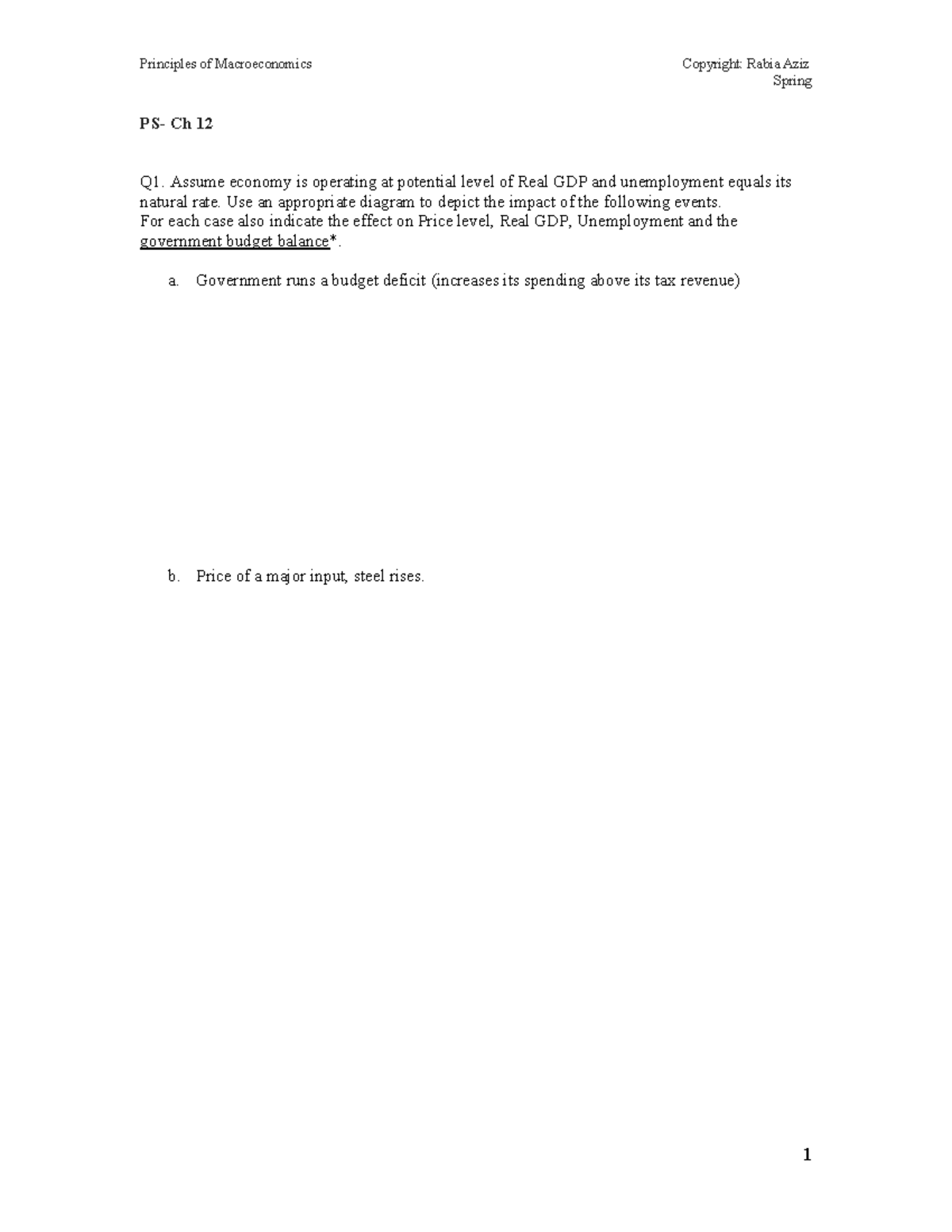 PS-Ch12 - Chapter 12 practice assignment questions. - Principles of ...