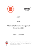 APM (P5) - ACCA - ACCA Advanced Performance Management - Studocu