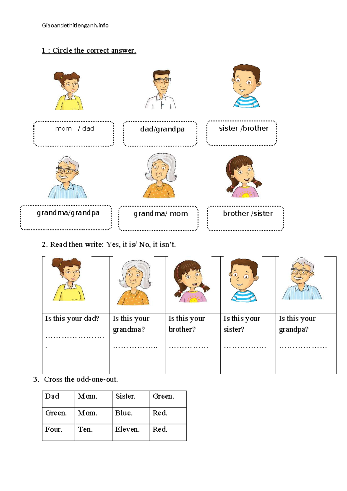 F&F2 Unit 1 - Family Vocabulary Practice and Activities - Studocu