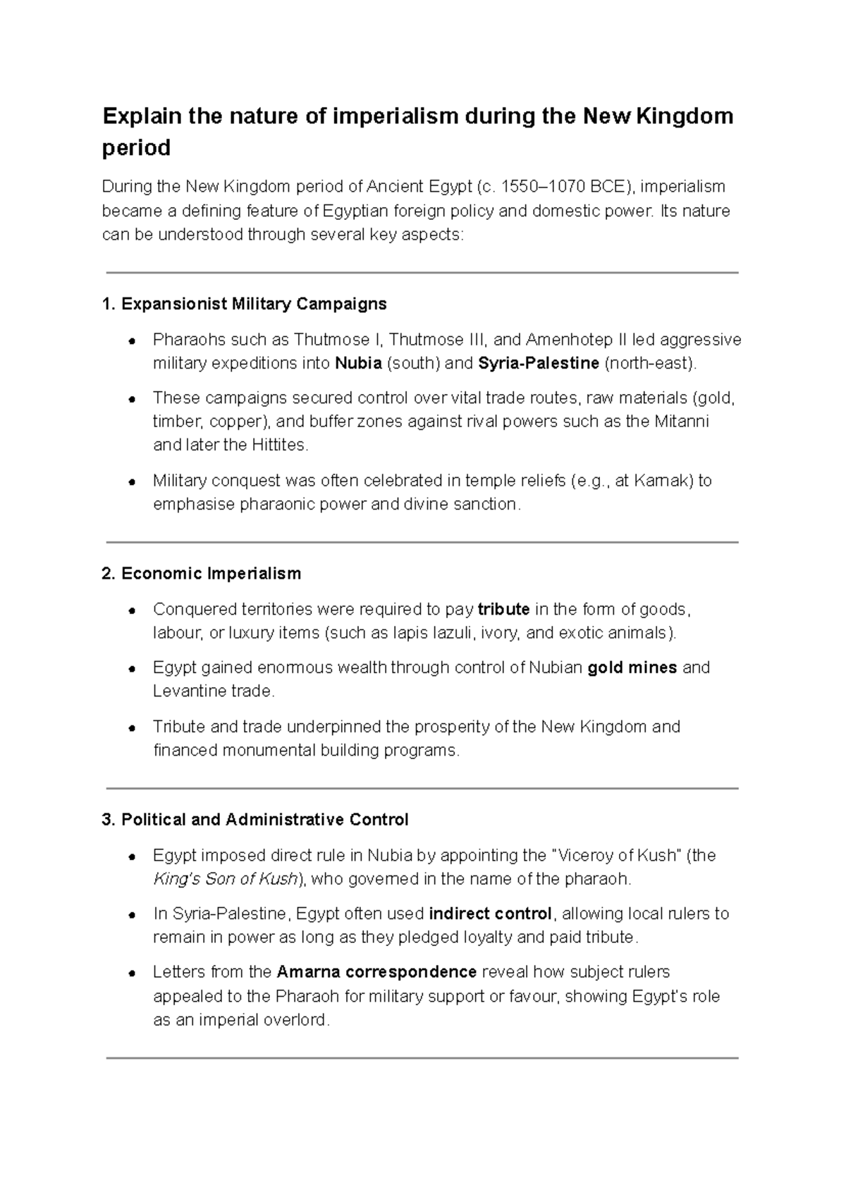 New Kingdom Imperialism: Nature and Key Aspects Explained - Studocu