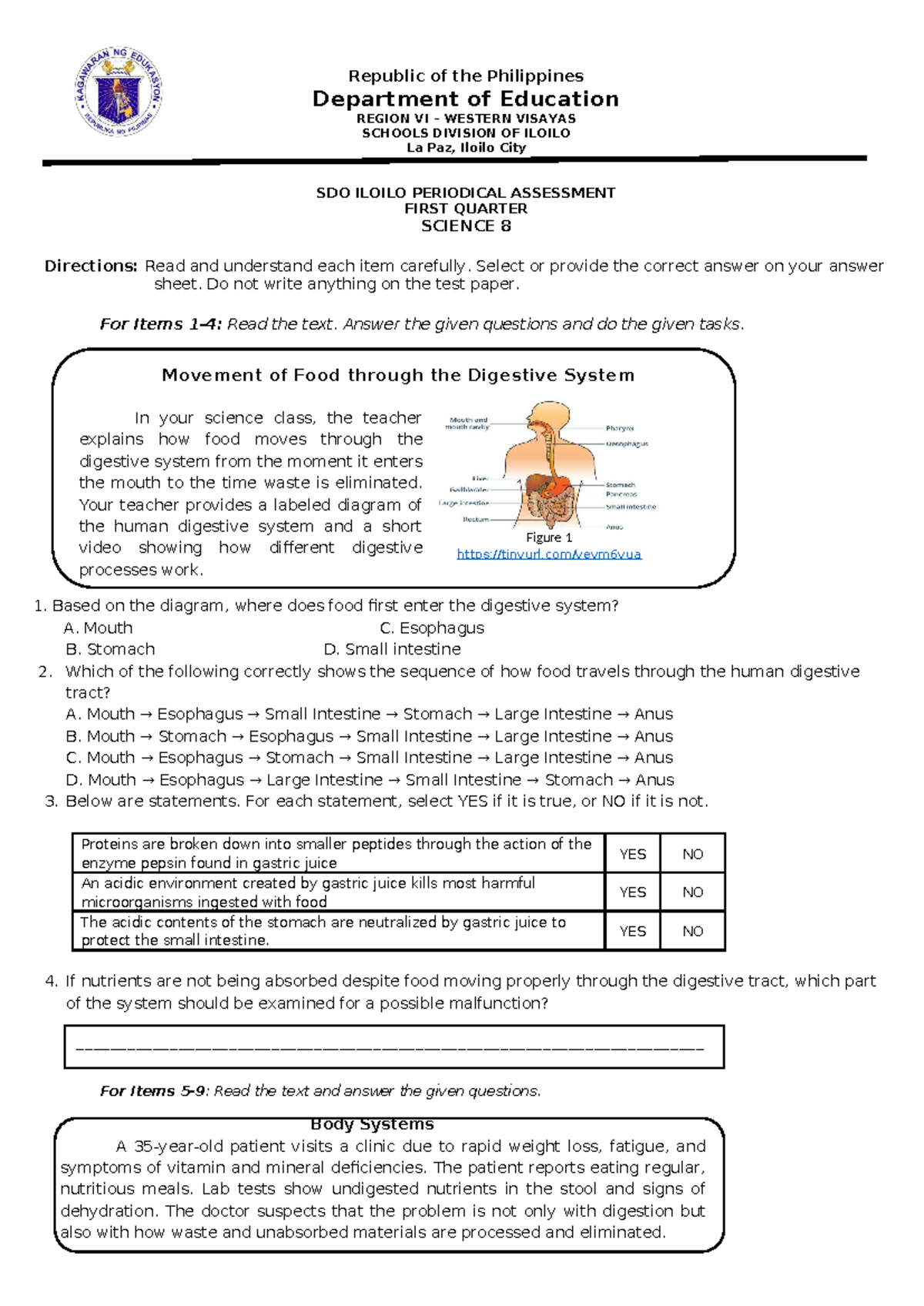 1st Quarter Periodical Assessment for Science 8 - Studocu