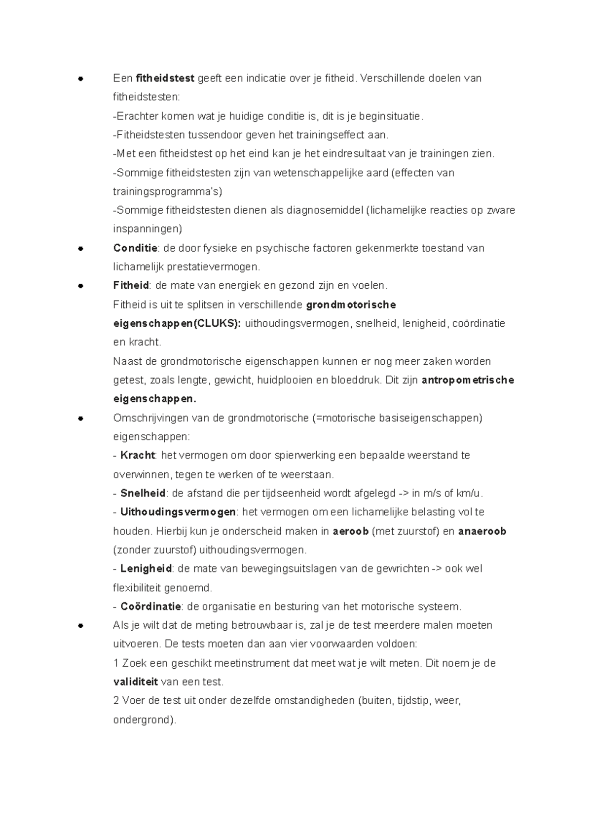 Samenvatting BSM 1.6 en 1.7: Fitheidstests en Trainingsprincipes ...