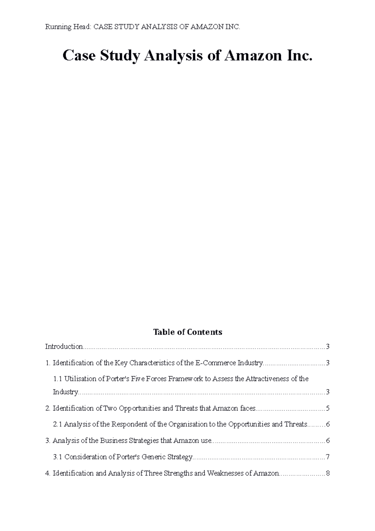 Data Mining case study : AMAZON - Running Head: CASE STUDY ANALYSIS OF ...