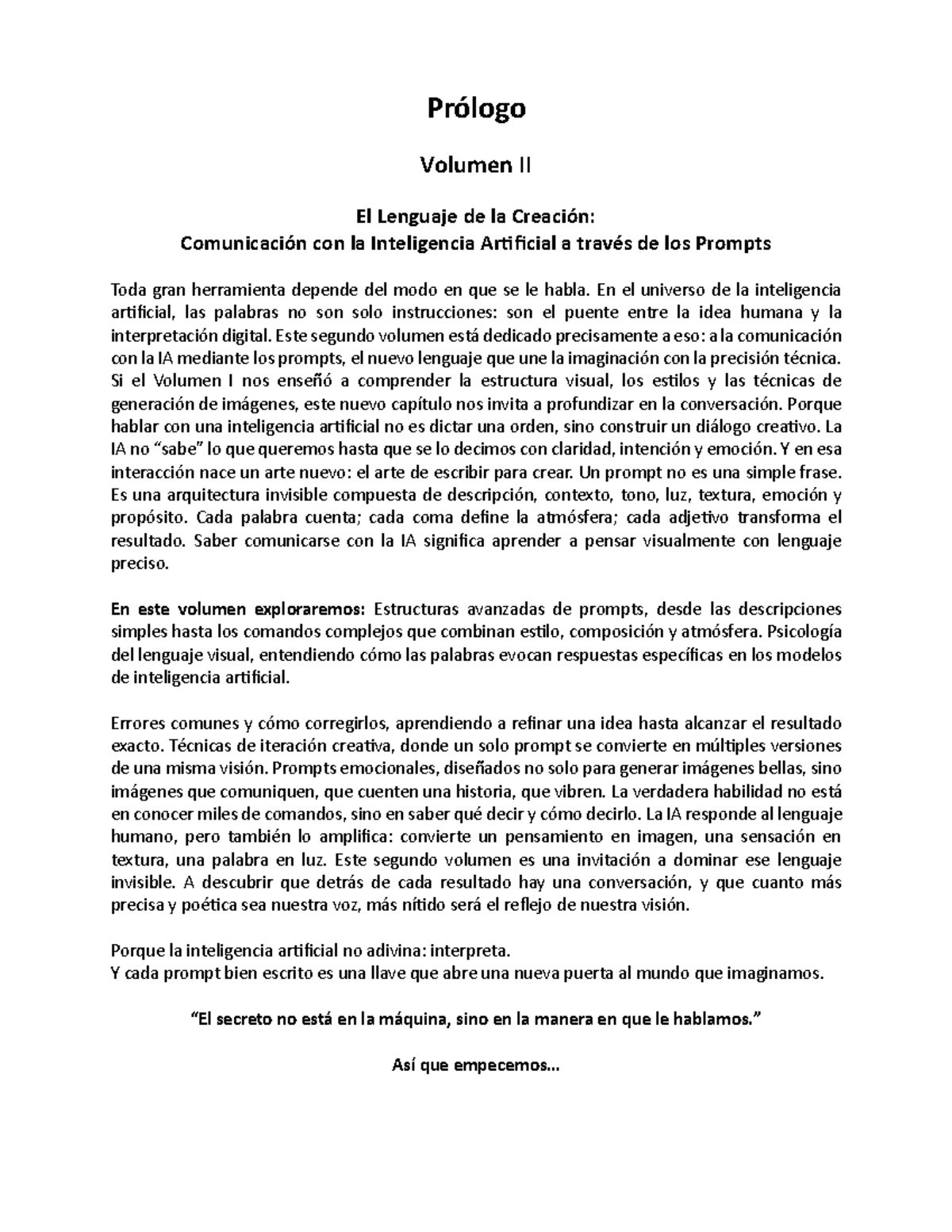 Prompts Creativos Volumen II: Comunicación con IA y Arte Visual - Studocu