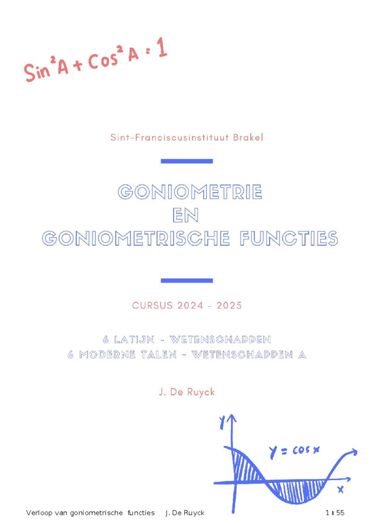 Goniometrische Functies: Beknopt Overzicht en Oefeningen (Math 101 ...