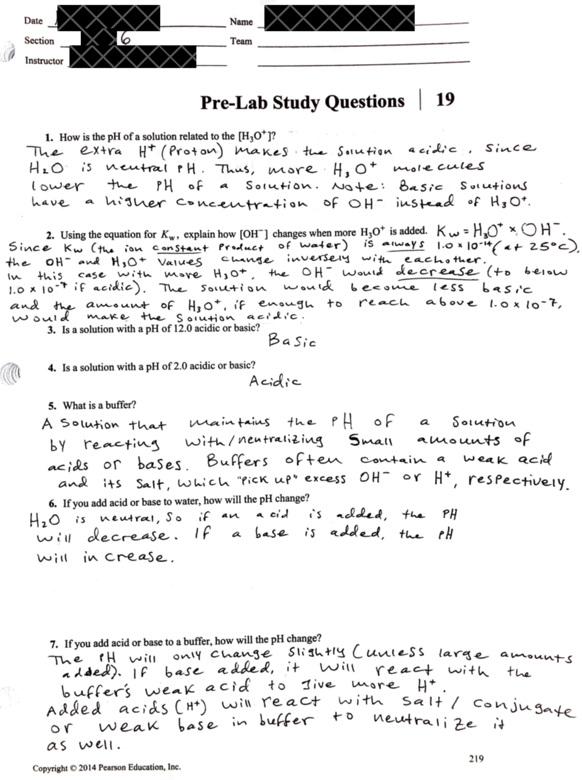 Lab 19 - Chem 4 - Acids, Bases, pH, and Buffers Assignment - Studocu