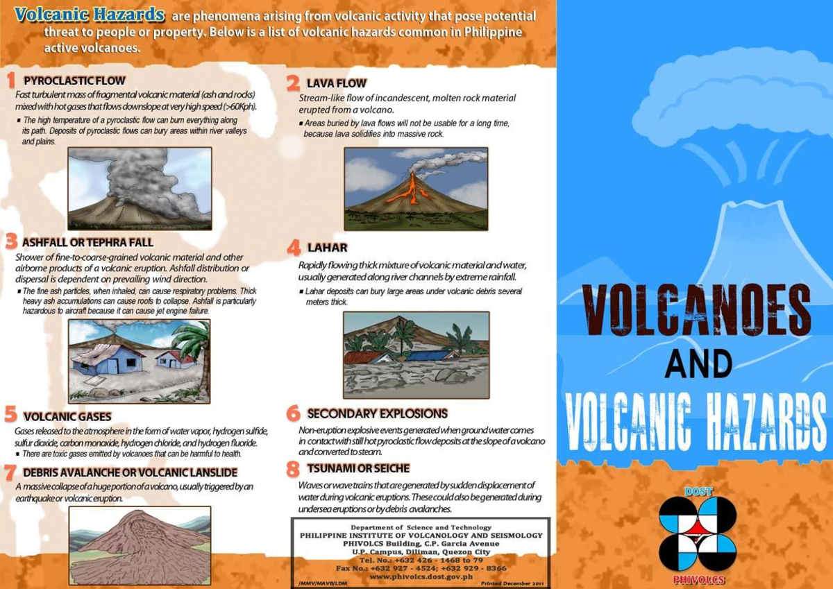 Flyer Volcanoes and Volcanic Hazards - Volcanic Hazards are phenomena ...