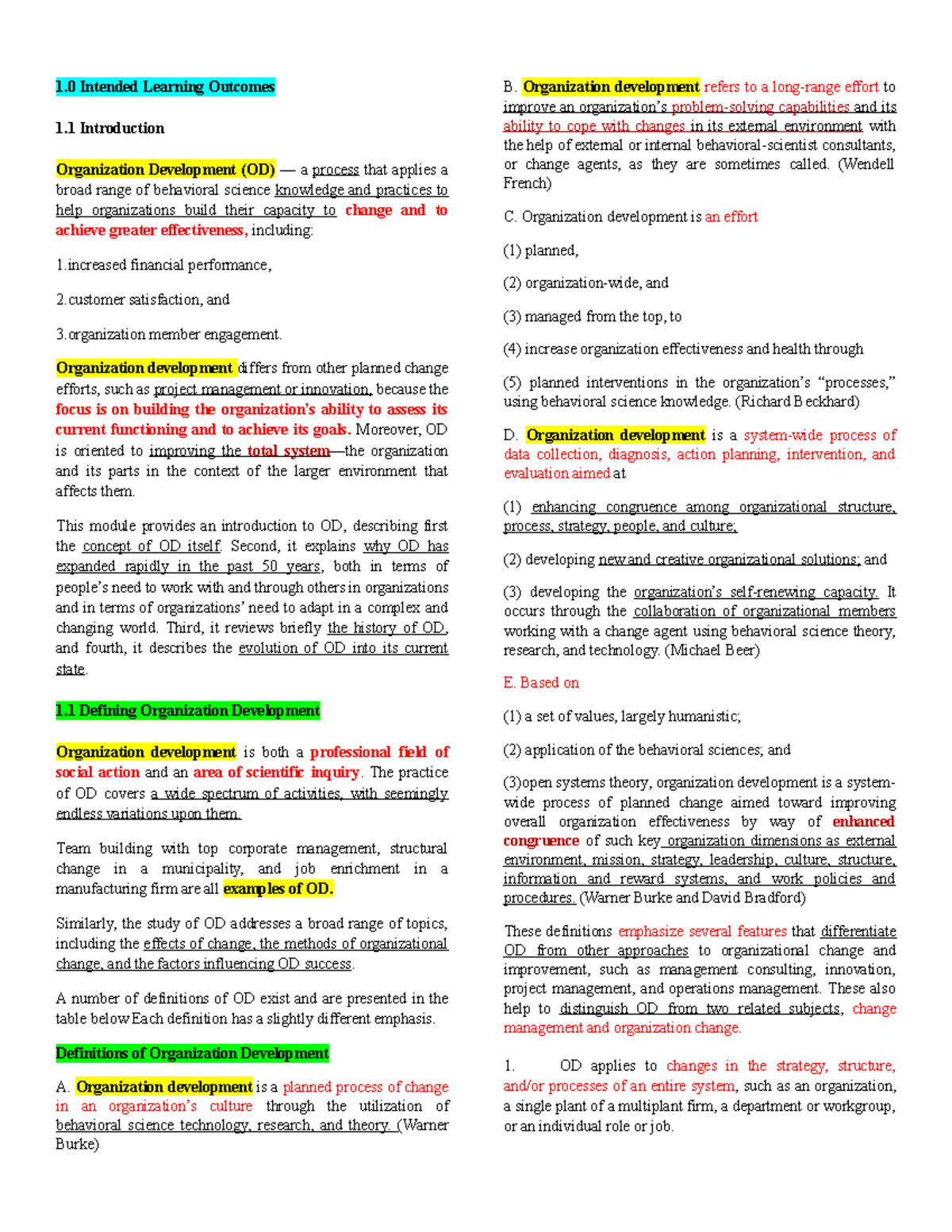 Understanding Organization Development: A Comprehensive Overview (OD 1-2) - Studocu