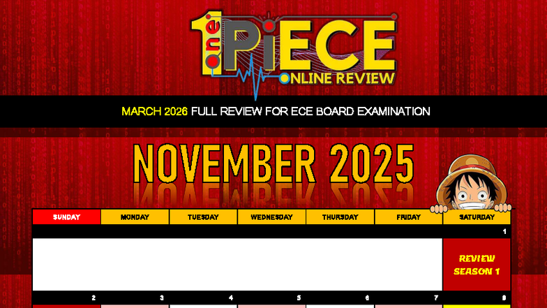 April 2026 Full Review Schedule for ECE Board Examination - Studocu