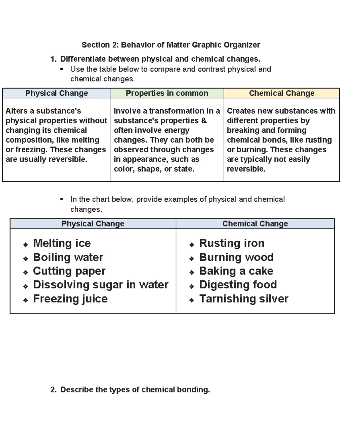 (#5) Section 2 Structure of Matter Graphic Organizer - Section 2 ...