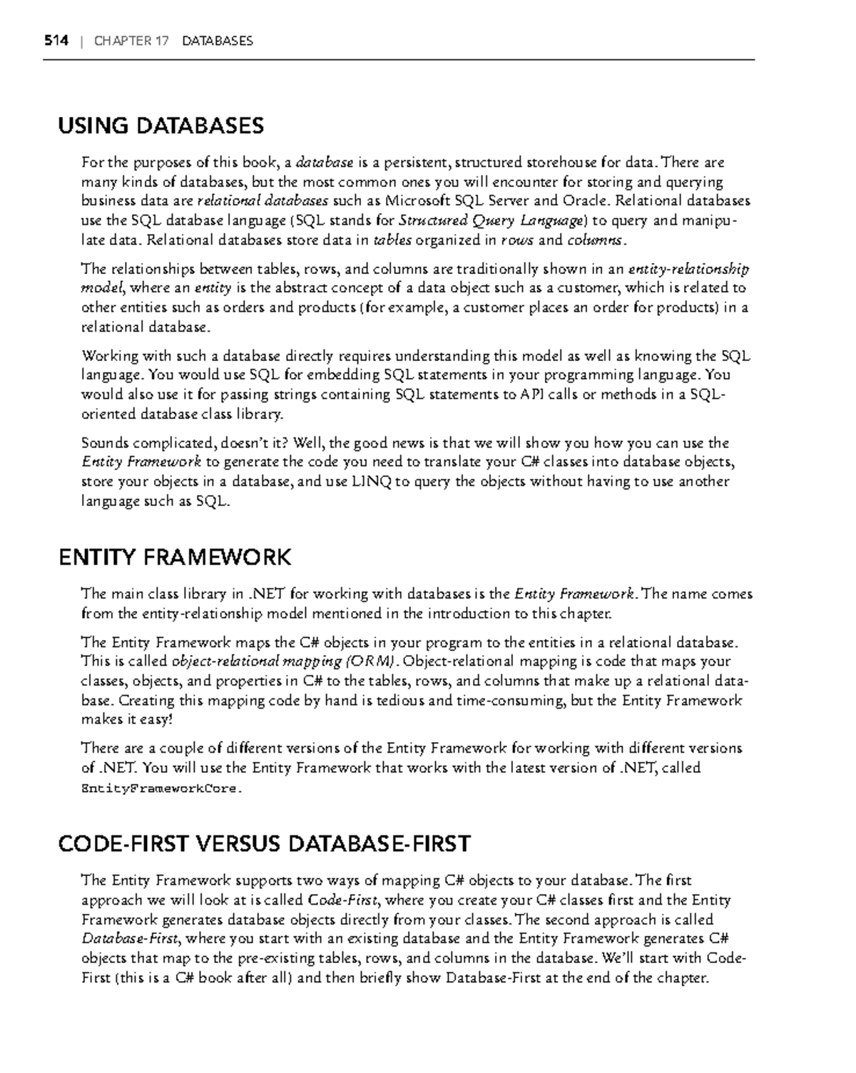 514 CHAPTER 17: DATABASES AND ENTITY FRAMEWORK OVERVIEW - Studocu