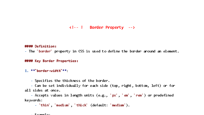 Border Property - Hey - Definition: The border property in CSS is used ...