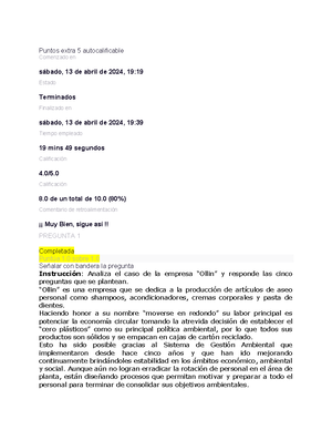 Desarrollo Sustentable Autocalificable semana 2 - Puntos extra 2 autocalificable Comenzado en ...
