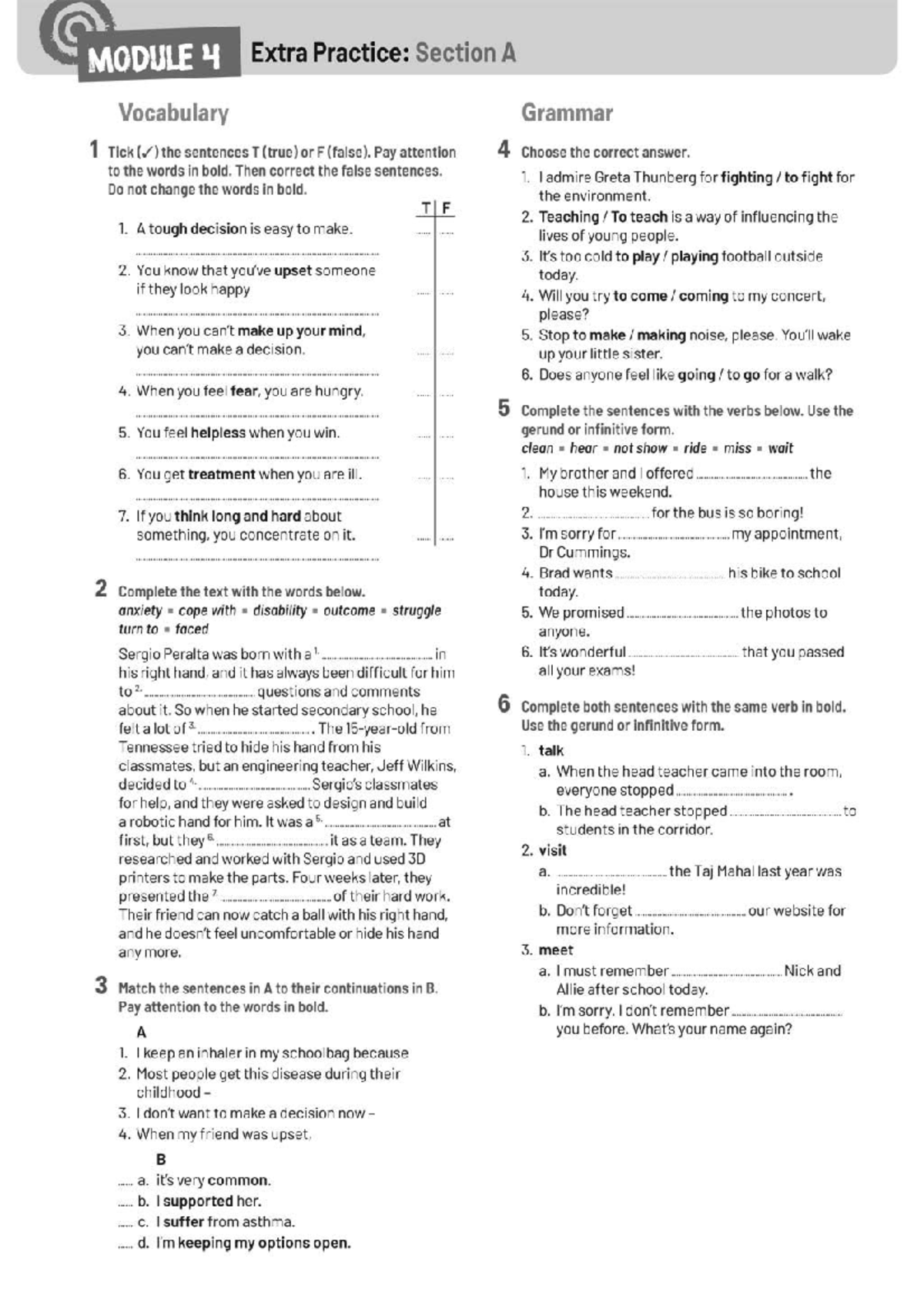 Unit 4 - Repaso: Vocabulary & Grammar Practice for GMODULE 4 - Studocu