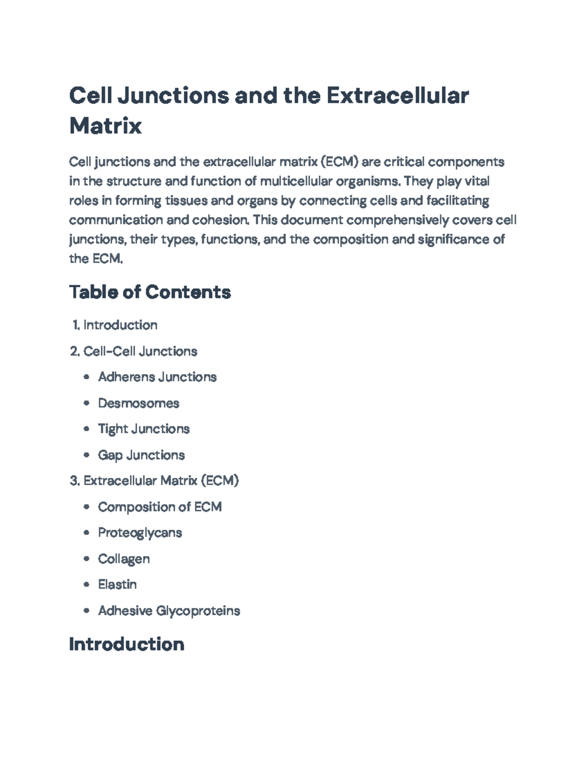 Cell Junctions and ECM: Structure, Functions, and Significance - Cell ...