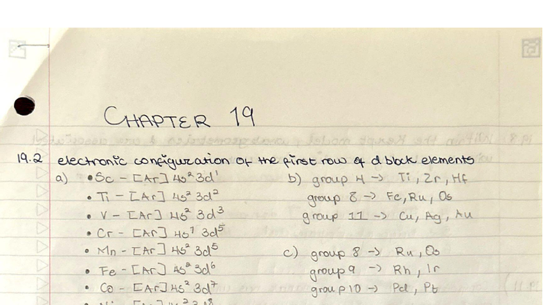 Chapter 19 HW: Electronic Configurations & Coordination Chemistry - Studocu