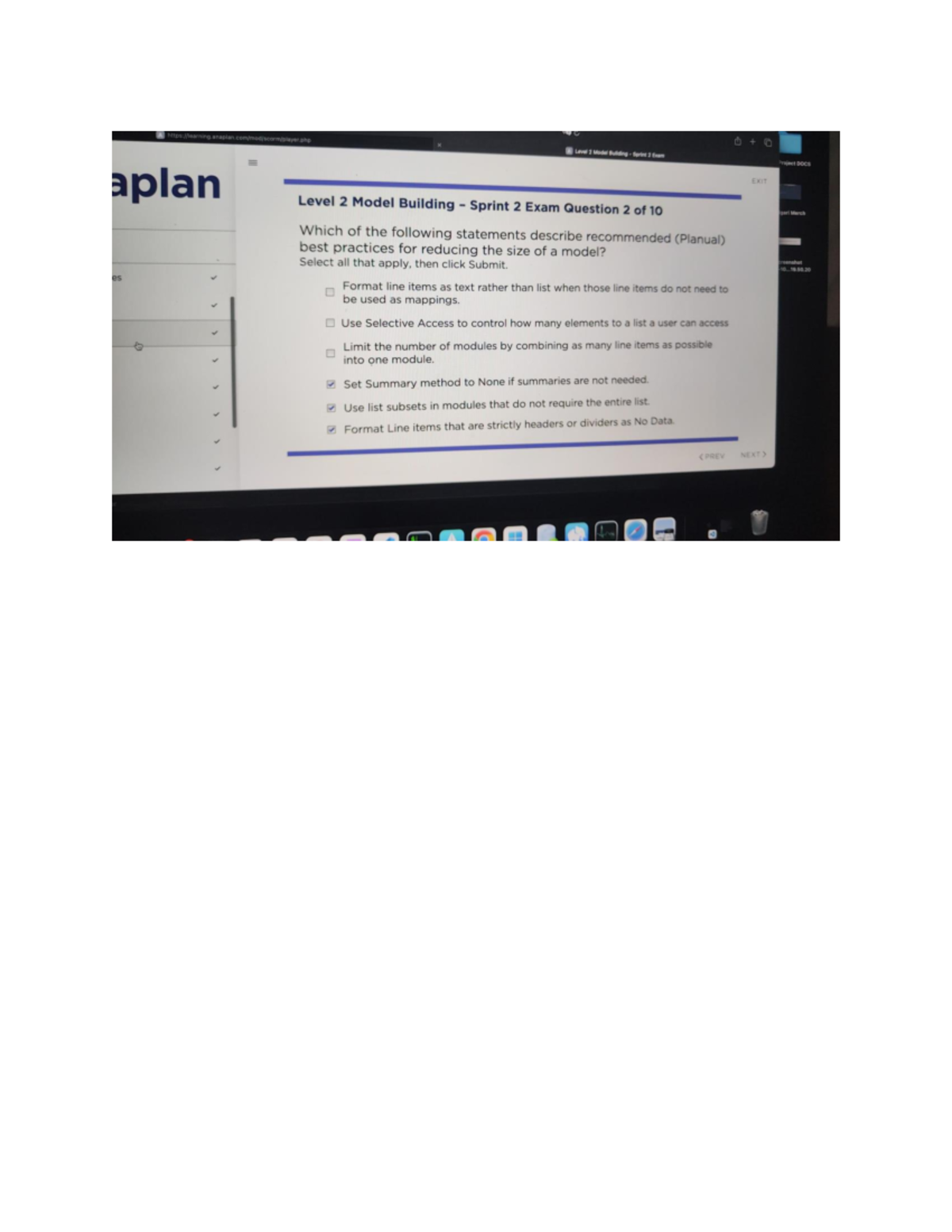 Anaplan L2S1 Sprint 2 Exam Best Practices for Model Building - Studocu
